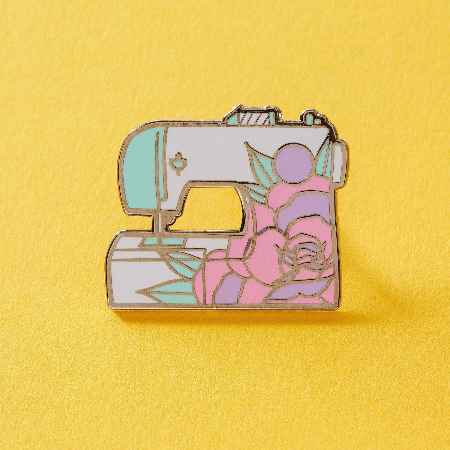 Floral Sewing Machine Enamel Pin – punkypins