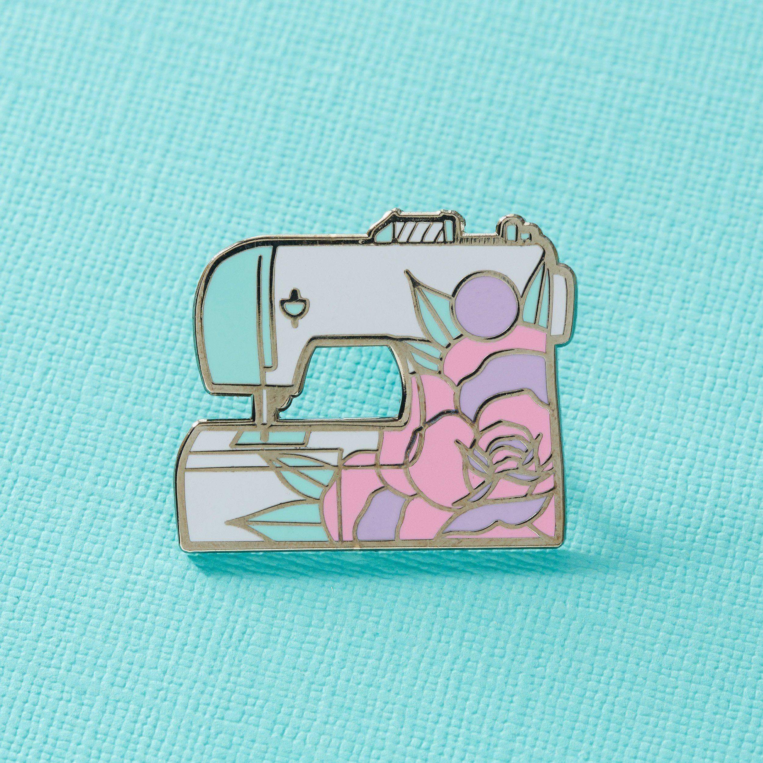 Floral Sewing Machine Enamel Pin – punkypins