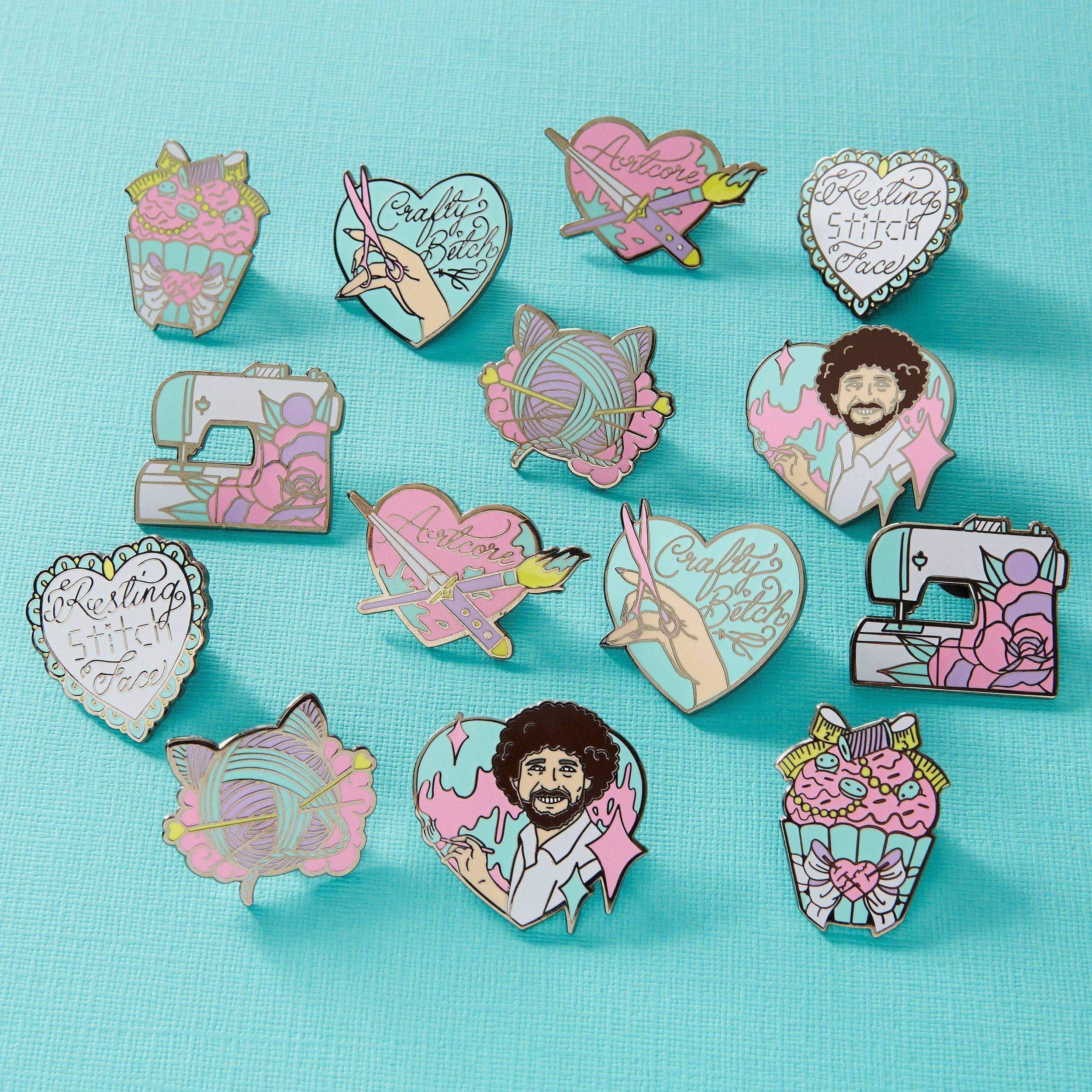 Floral Sewing Machine Enamel Pin – punkypins