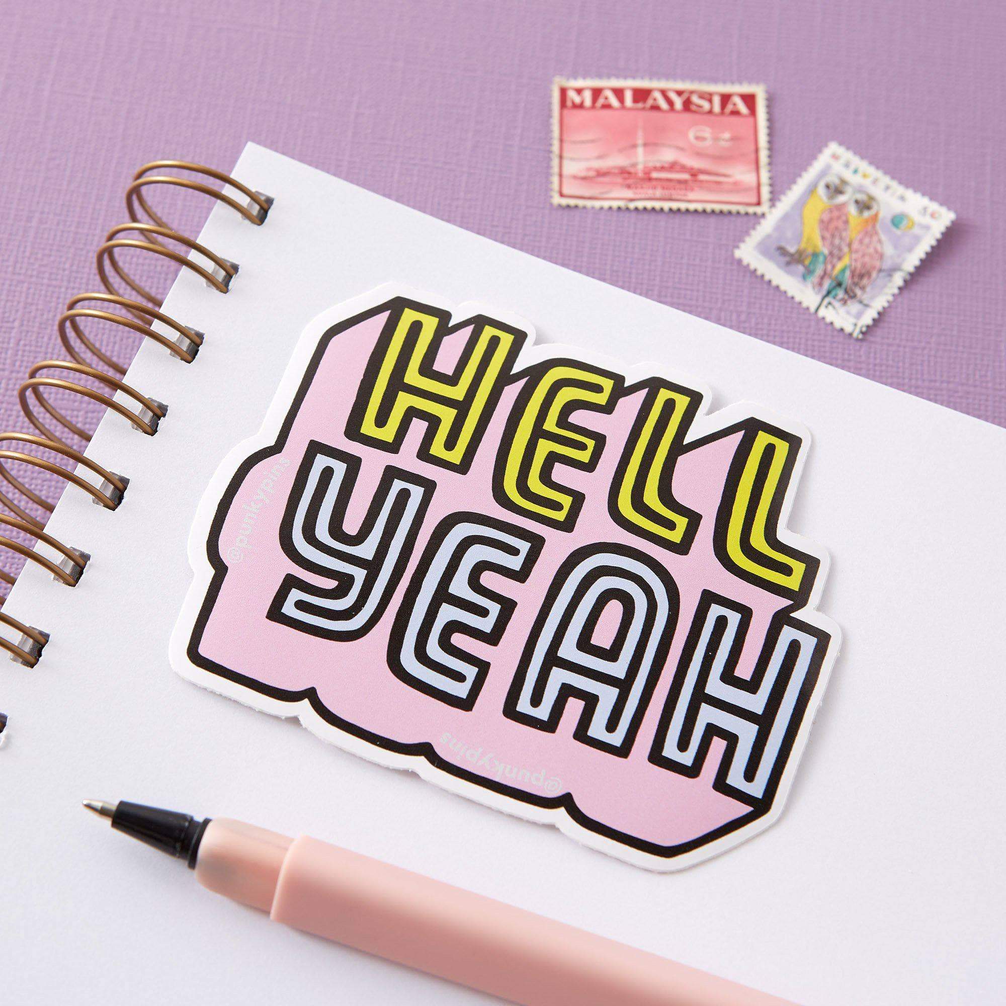 Hell Yeah Large Vinyl Sticker | Punky Pins – punkypins