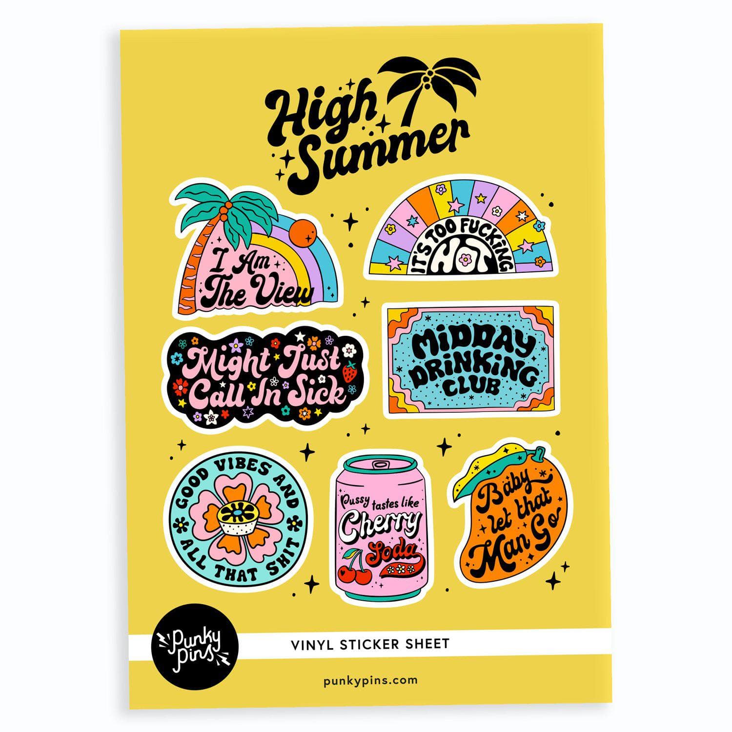High Summer A5 Vinyl Sticker Sheet – punkypins