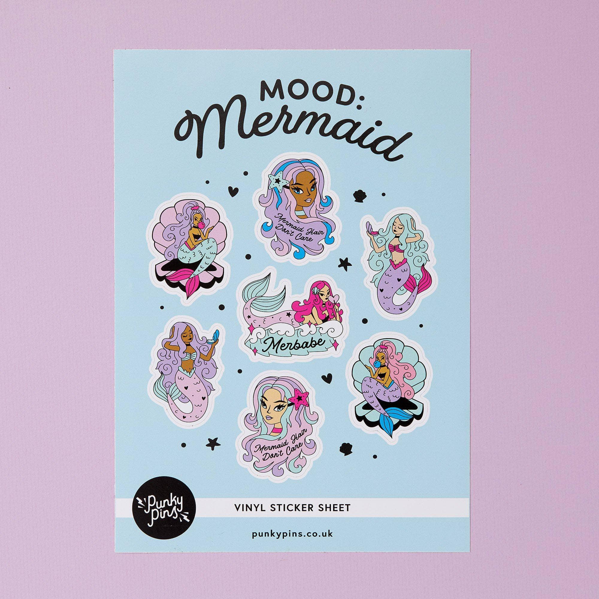 Mood: Mermaid Vinyl A5 Sticker Sheet – punkypins