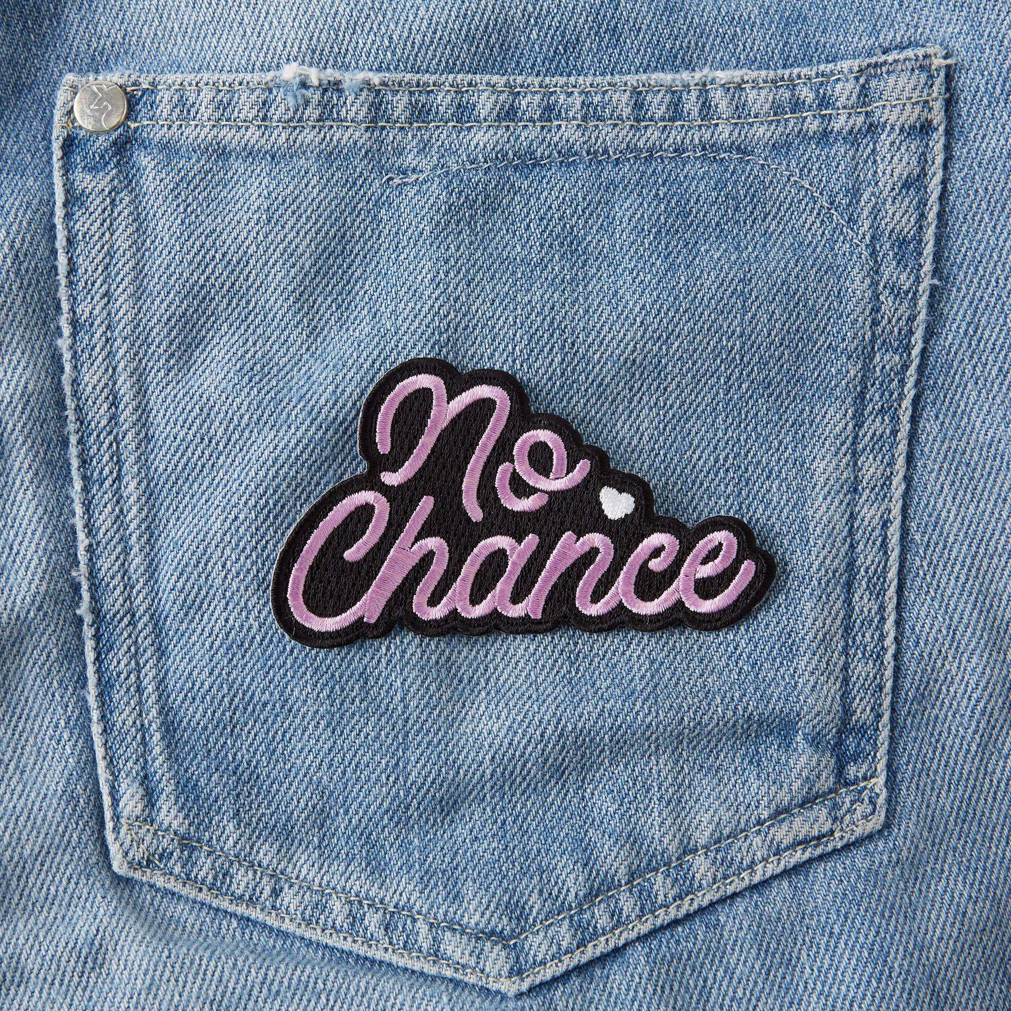 No Chance Embroidered Iron On Patch – punkypins