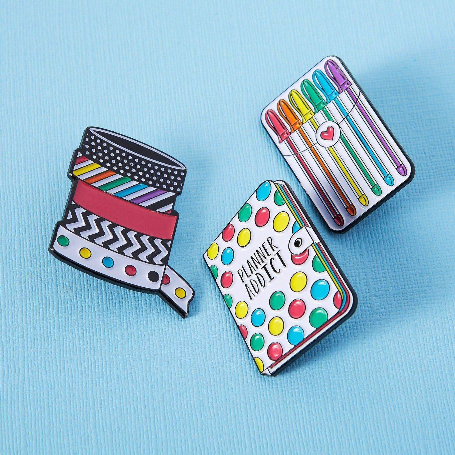 Stationery Planner Addict Enamel Pin – punkypins